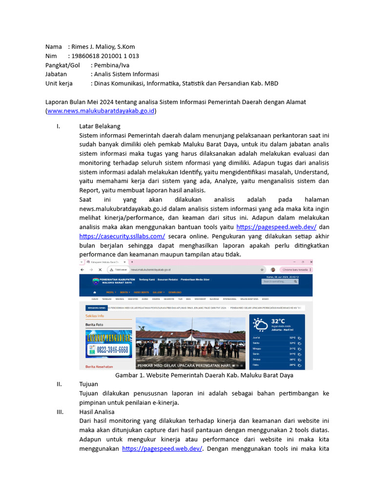 Laporan Kinerja E-Kin | PDF