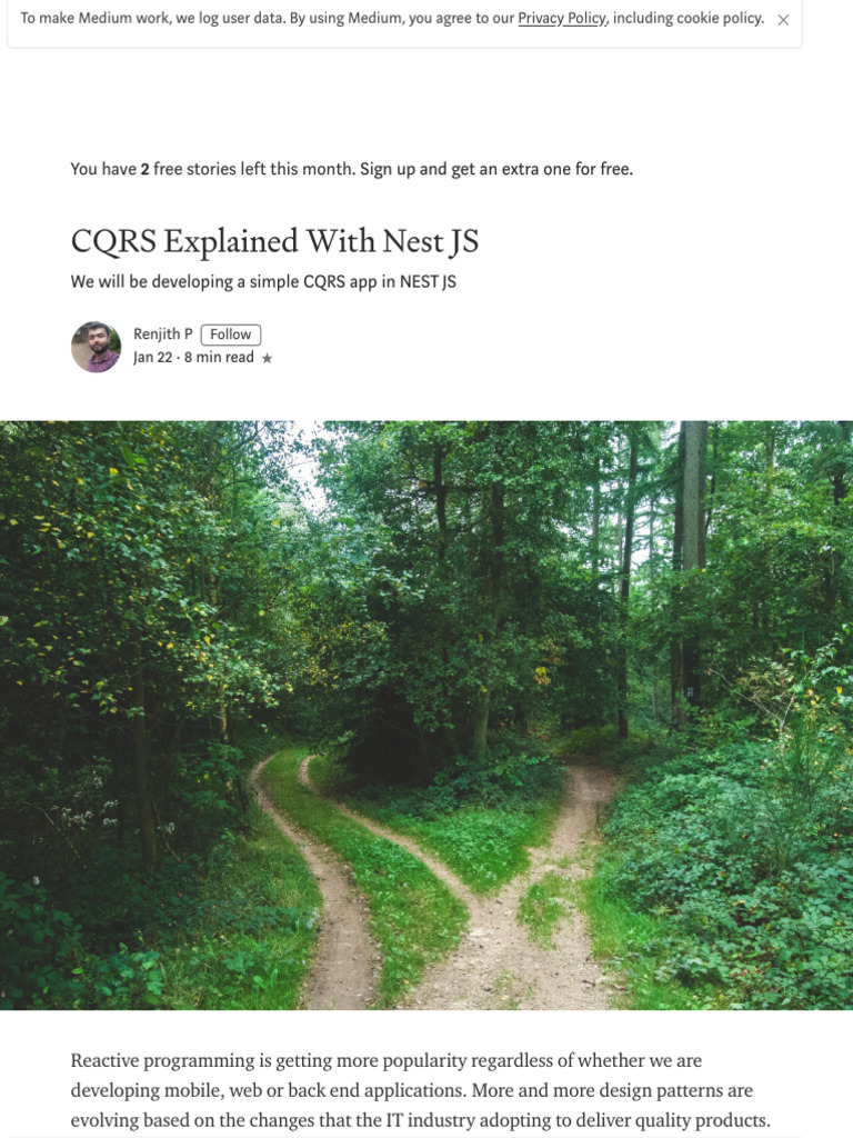 CQRS Explained With Nest JS - The Startup - Medium | PDF | Databases ... CQRS Explained With Nest JS - The Startup - Medium | PDF | Databases ...