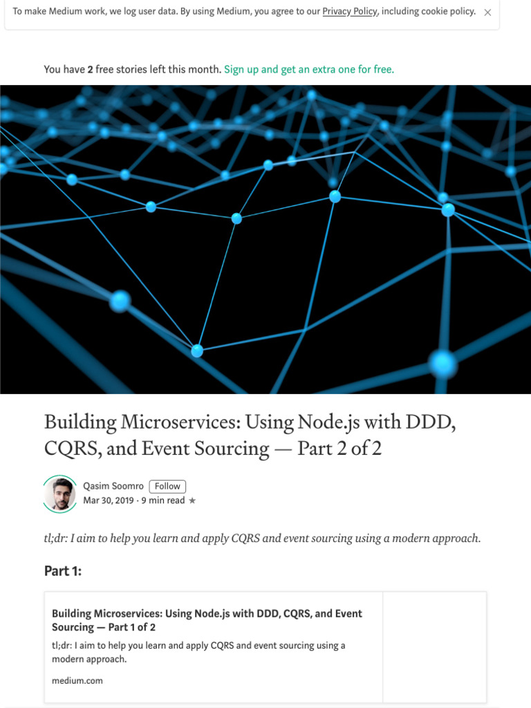 Building Microservices - Using Node - Js With DDD, CQRS, and Event Sourcing - Part 2 of 2 | PDF ...