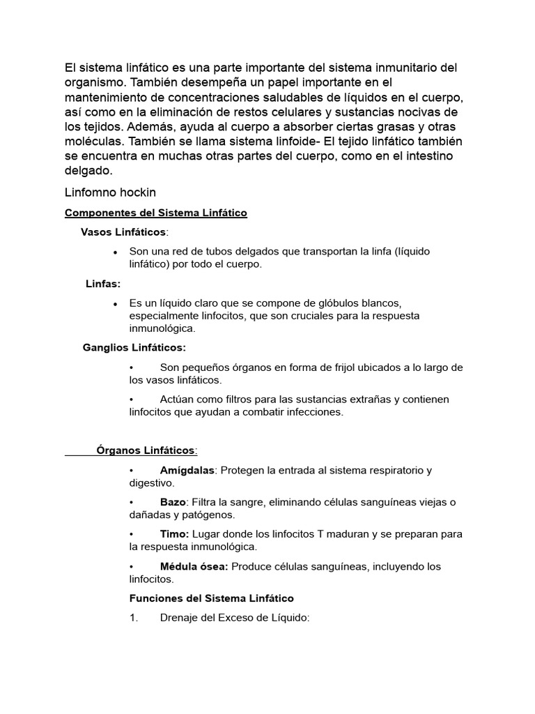 El Sistema Linfático Es Una Parte Importante Del Sistema Inmunitario Del Organismo | Descargar ...