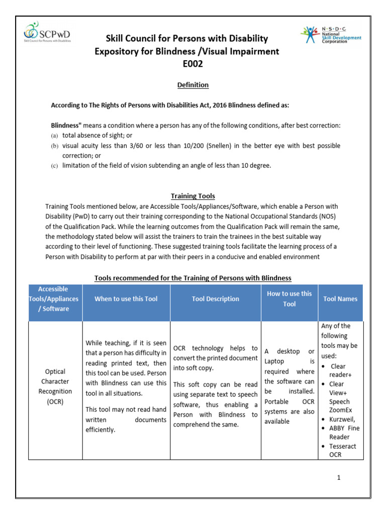 Skill Council For Persons With Disability Expository For Blindness ...