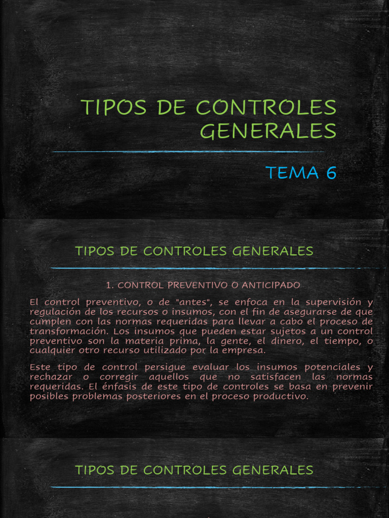 Tema 6 Tipos de Controles Generales P.E. | PDF | Business | Economias