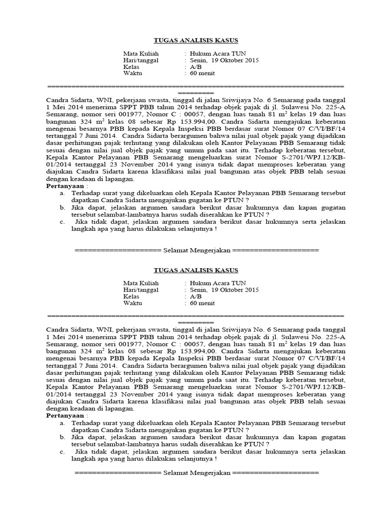 Latihan Kasus TUN | PDF | Karier & Perkembangan