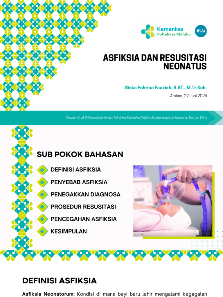 Asfiksia Dan Resusitasi Neonatus | PDF