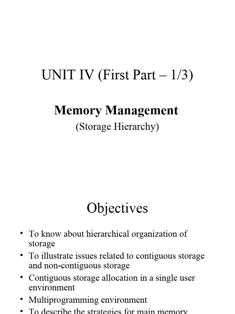 Unit 4 Part1 | Download Free PDF | Computer Data Storage | Operating System