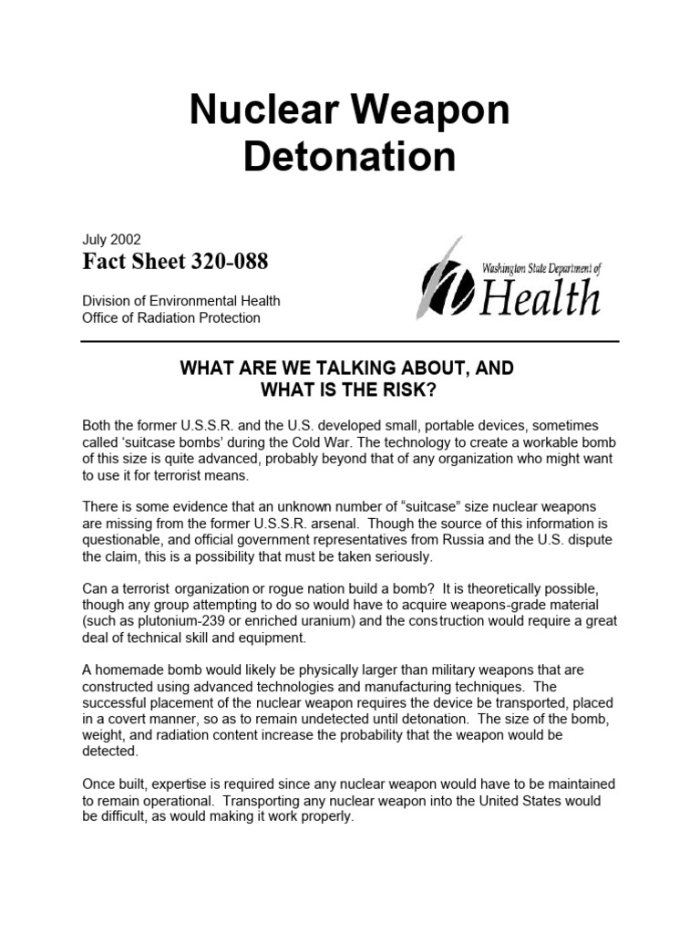 Nuclear Weapon Detonation | PDF | Nuclear Weapons | Bomb