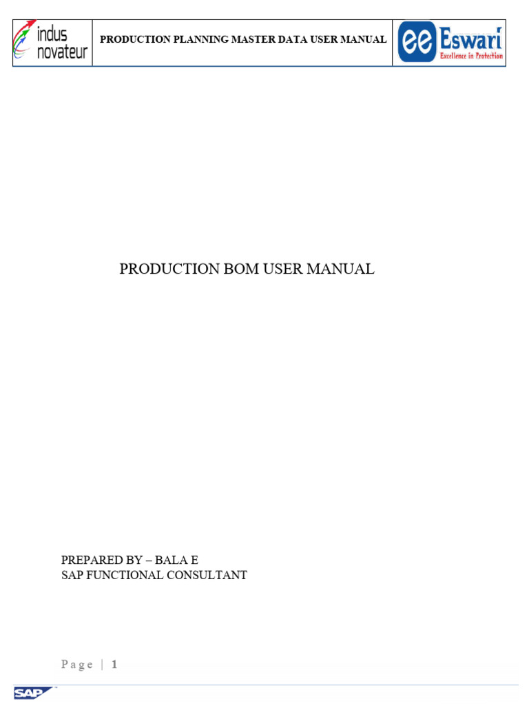 PP - Bom Master Data - Manual - Updated | PDF | Icon (Computing ...