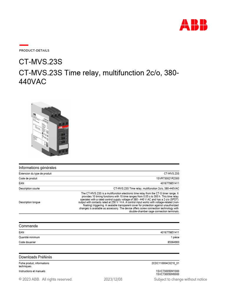 1SVR730021R2300 CT Mvs 23s | PDF | Relay | Electrical Engineering