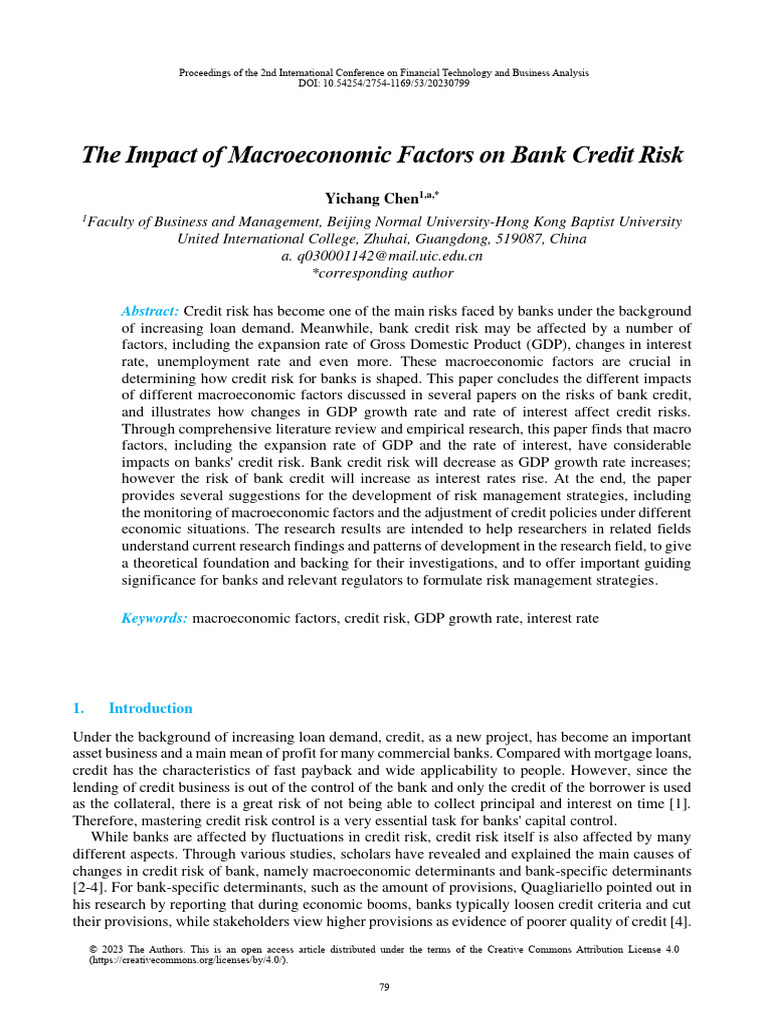Macroeconomic Factors and Bank Credit Risk | PDF | Macroeconomics ...