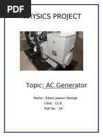 AC Generator Project for Class 12 | PDF | Electric Generator ...