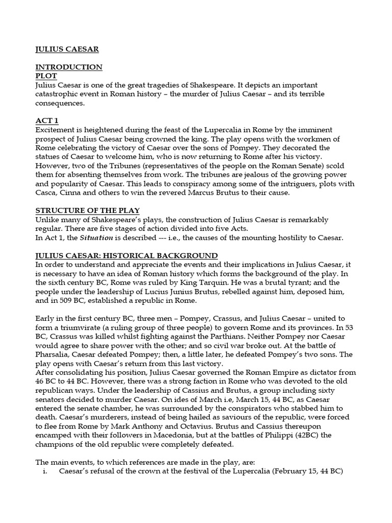 Julius Caesar - Introduction and Act 1 - Scene 1 | PDF | Julius Caesar ...