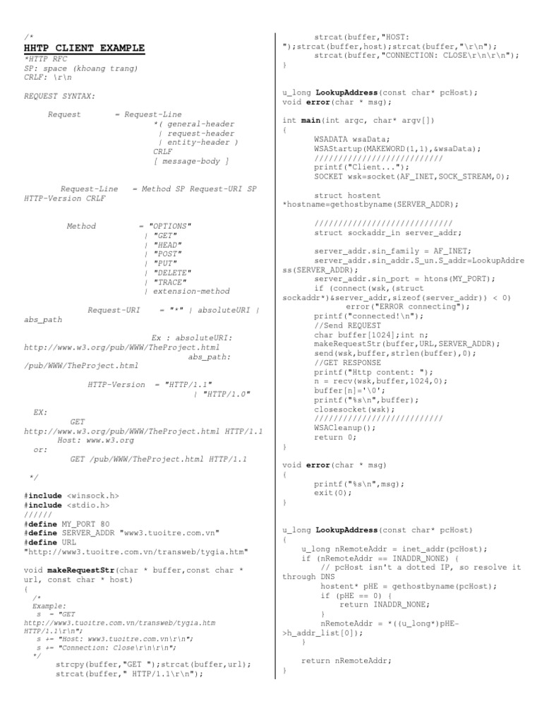 Chuong 3 Vi Du Winsock Webclient Pdf Software Engineering