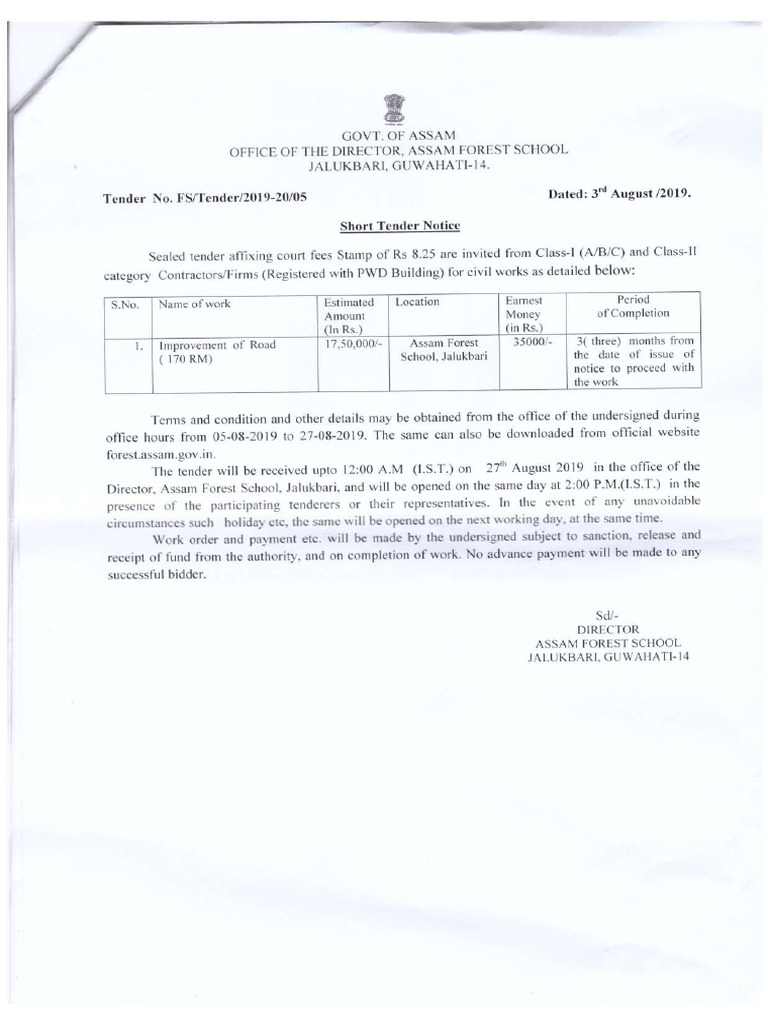 Short Tender Notice 13 | PDF