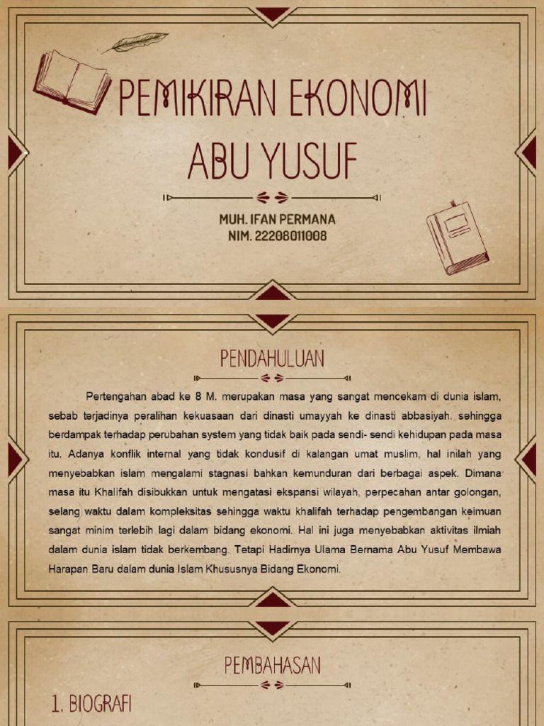 Presentation Pemikiran Abu Yusuf | PDF