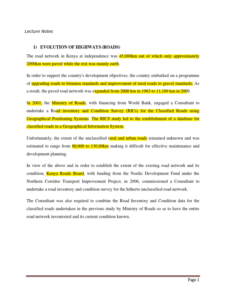 Evolution of Highways and Aviation | PDF | Road | Nairobi