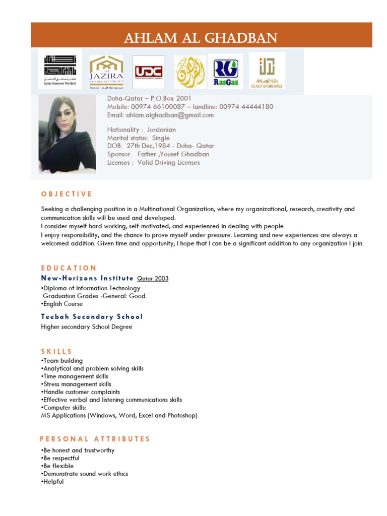 Ahlam Ghadban - Curriculum Vitae 2021 | PDF | Finance & Money Management