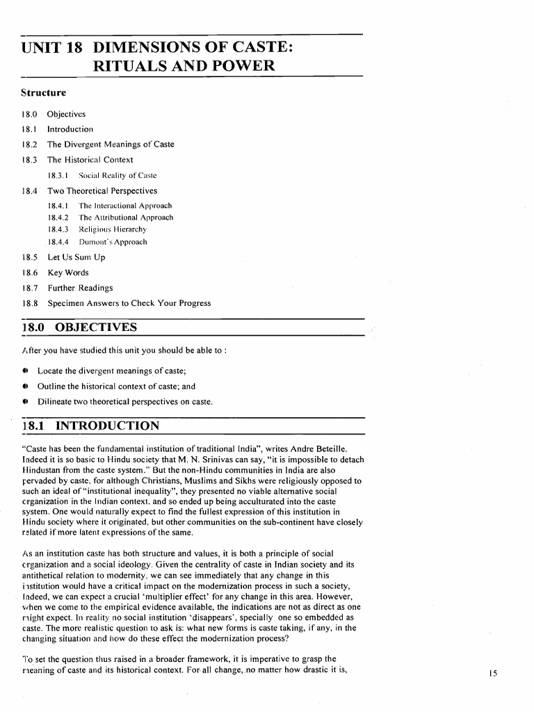 Dimensions of Caste | PDF | Caste | Hierarchy