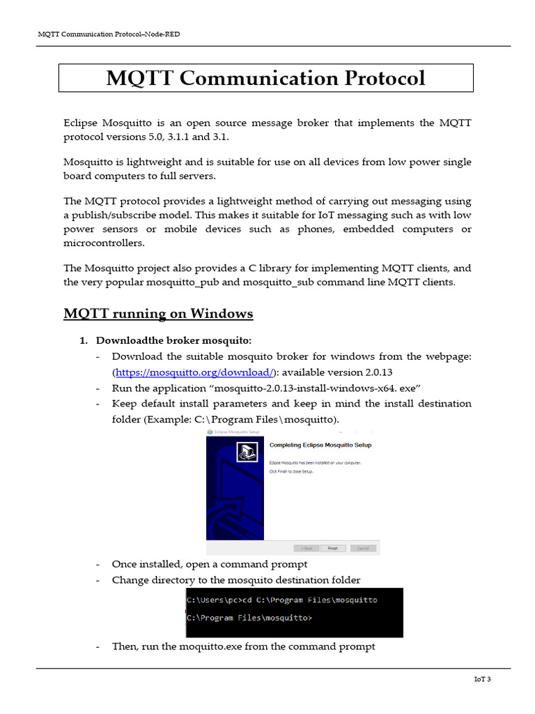 MQTT With NODE - RED - Version Finale | PDF | Telecommunications | Computer Engineering