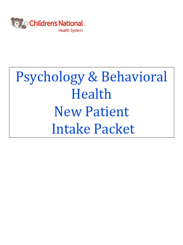 Psychology New Patient Intake Packet | Download Free PDF | Psychiatry ...