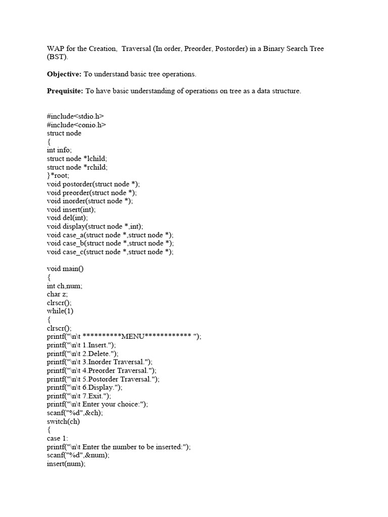 Tree Traversal | Download Free PDF | Computer Programming | Algorithms And Data Structures