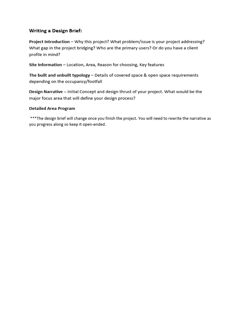 Writing A Design Brief | PDF