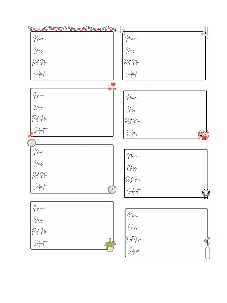 School Lables For Printing | PDF