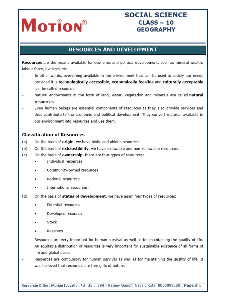 Resources and Development Overview | PDF | Resource | Soil