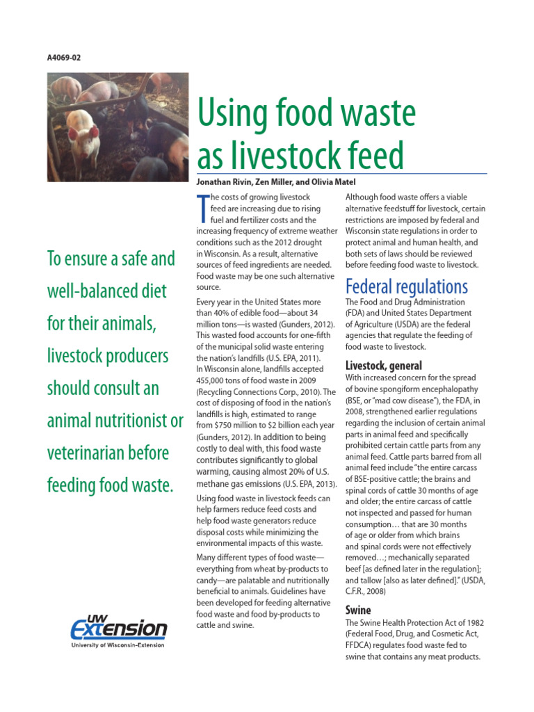 Using Food Waste As Livestock Feed | PDF | Cottonseed | Soybean