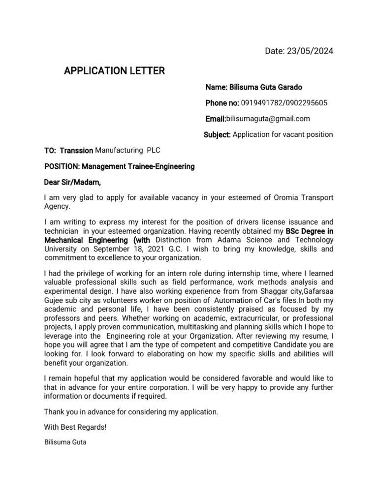 Transsion Manufacturing PLC | PDF