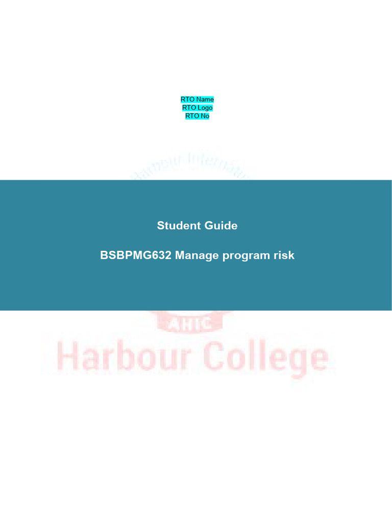 BSBPMG632 Student Guide | PDF | Risk | Risk Management