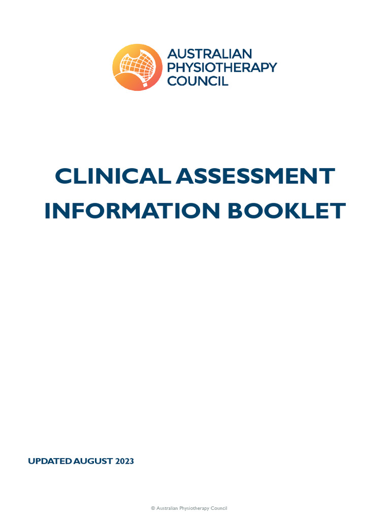 Clinical Assessment Information Booklet | PDF | Physical Therapy ...