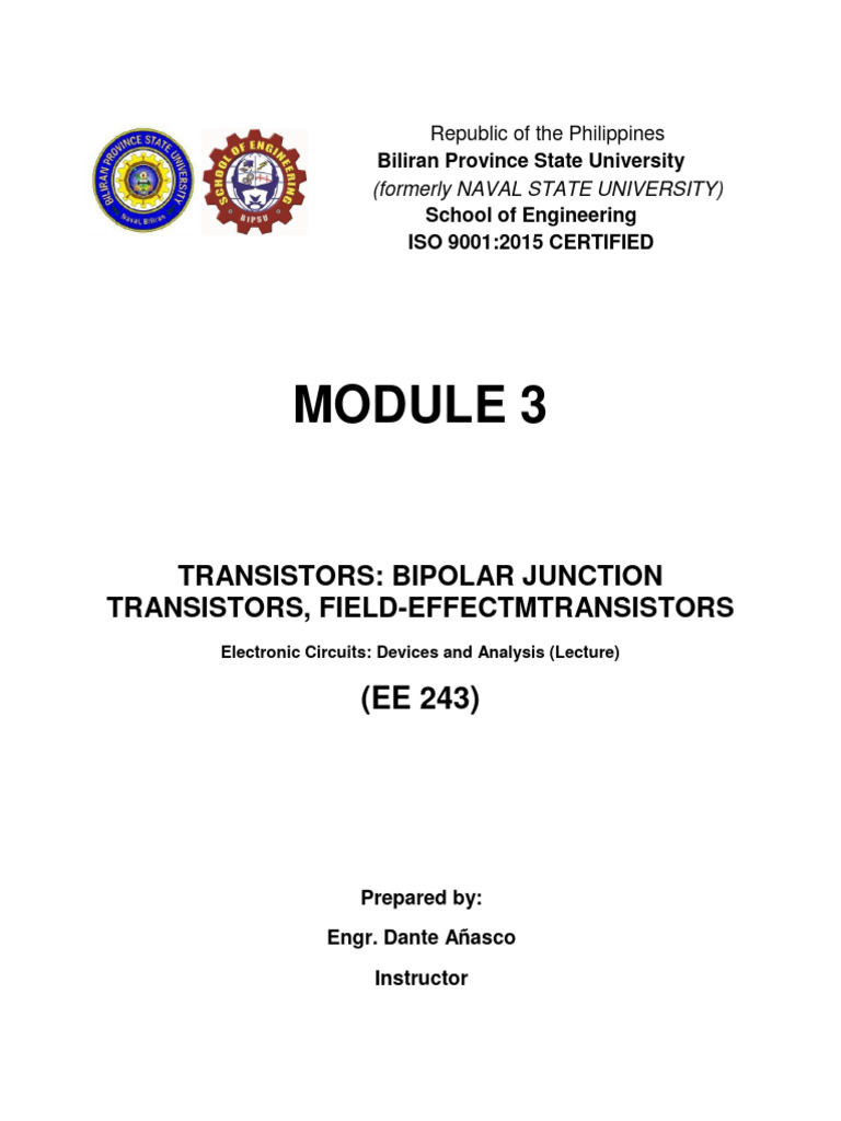 MODULE3-TRANSISTORS(1) | Download Free PDF | Field Effect Transistor | Bipolar Junction Transistor