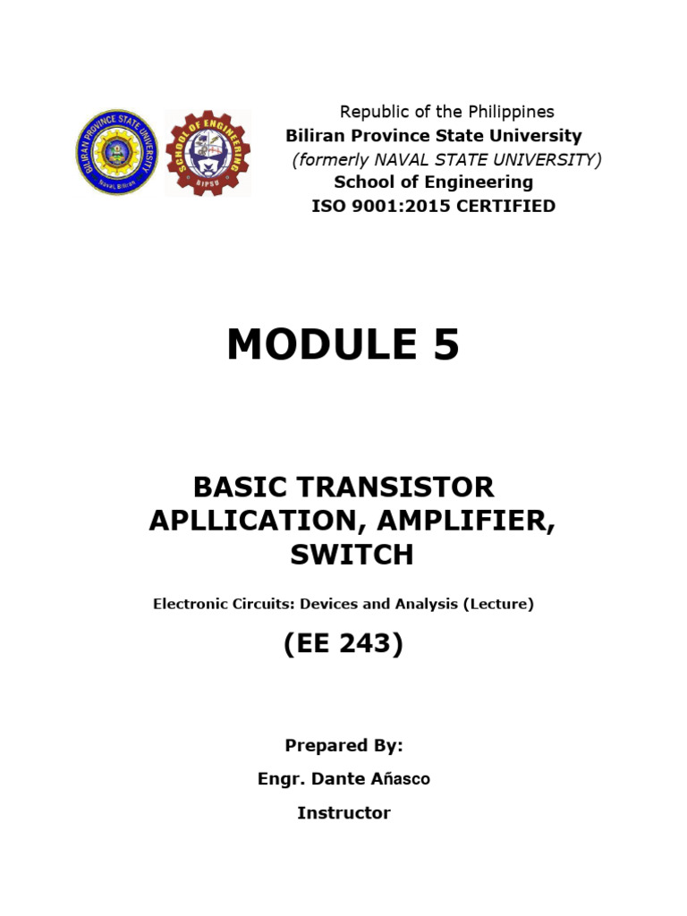 MODULE5 - Transistor Application | PDF | Bipolar Junction Transistor | Transistor