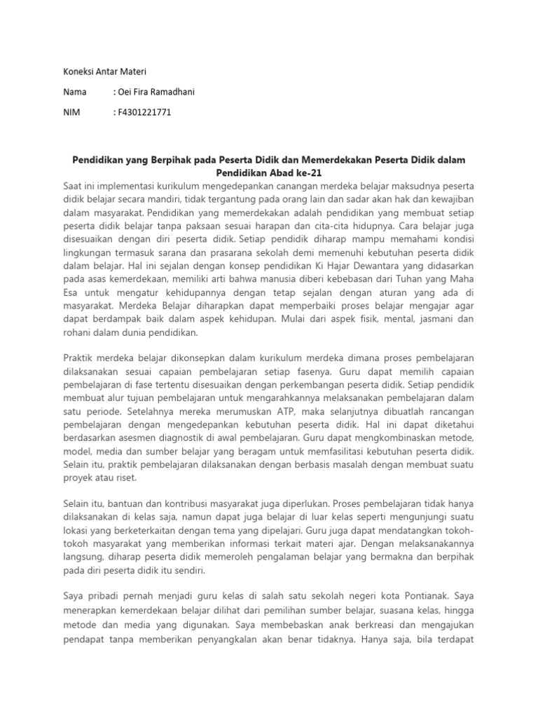 Filosofi Pendidikan Topik 5 Koneksi Antar Materi | PDF Filosofi Pendidikan Topik 5 Koneksi Antar Materi | PDF