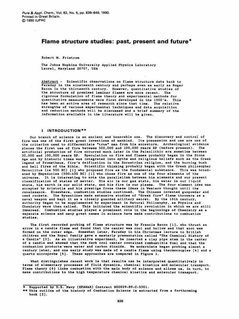 (Fristrom, R.M.Pure Appl - Chem.1990,62,839-849) Flame Structure ...