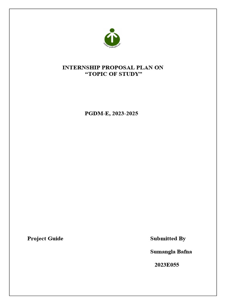 Internship Proposal Format | PDF