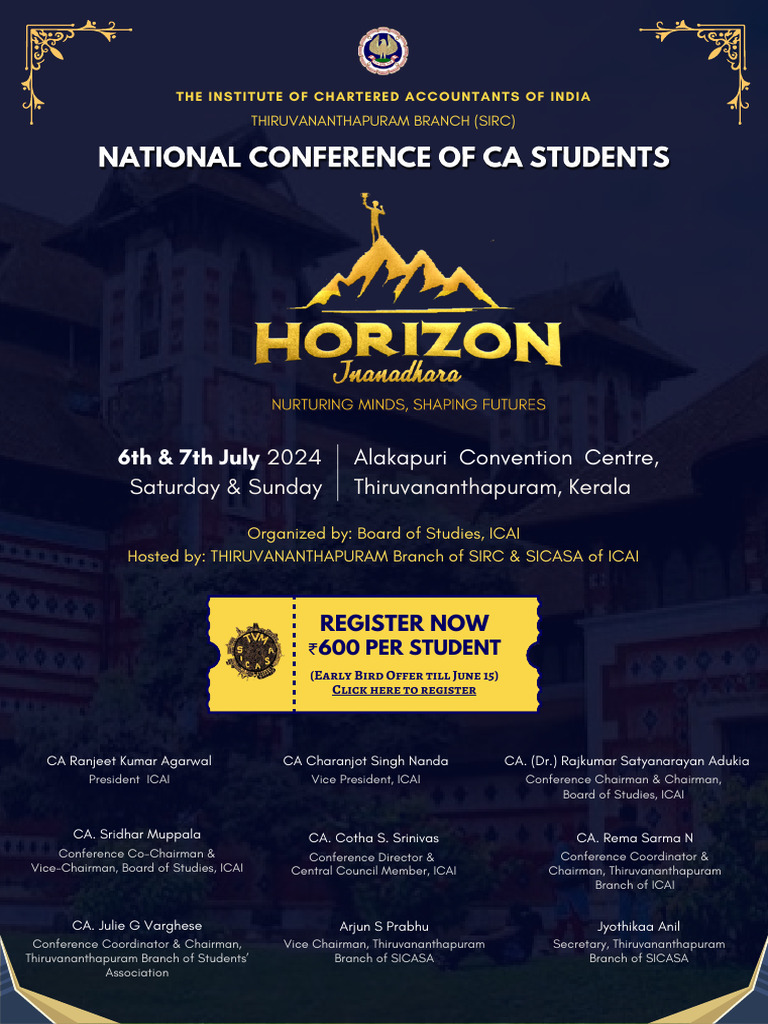 ICAI Mega Conference 2024 in Thiruvananthapuram | PDF | Accounting | Taxes