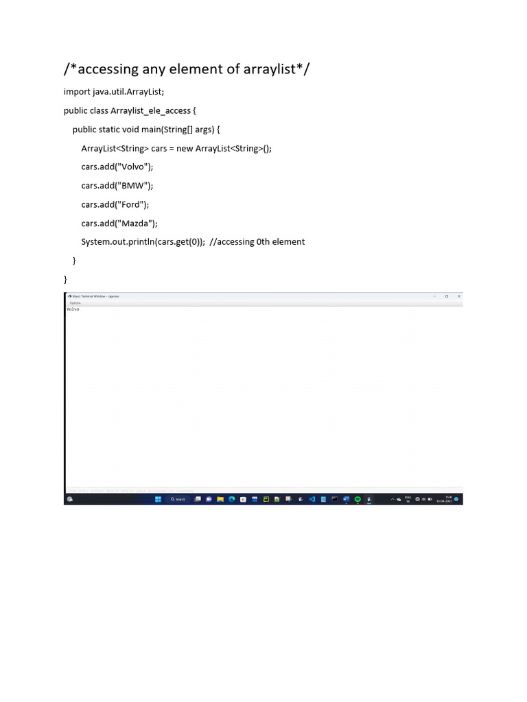 Accessing Elements In Java Arraylist Pdf