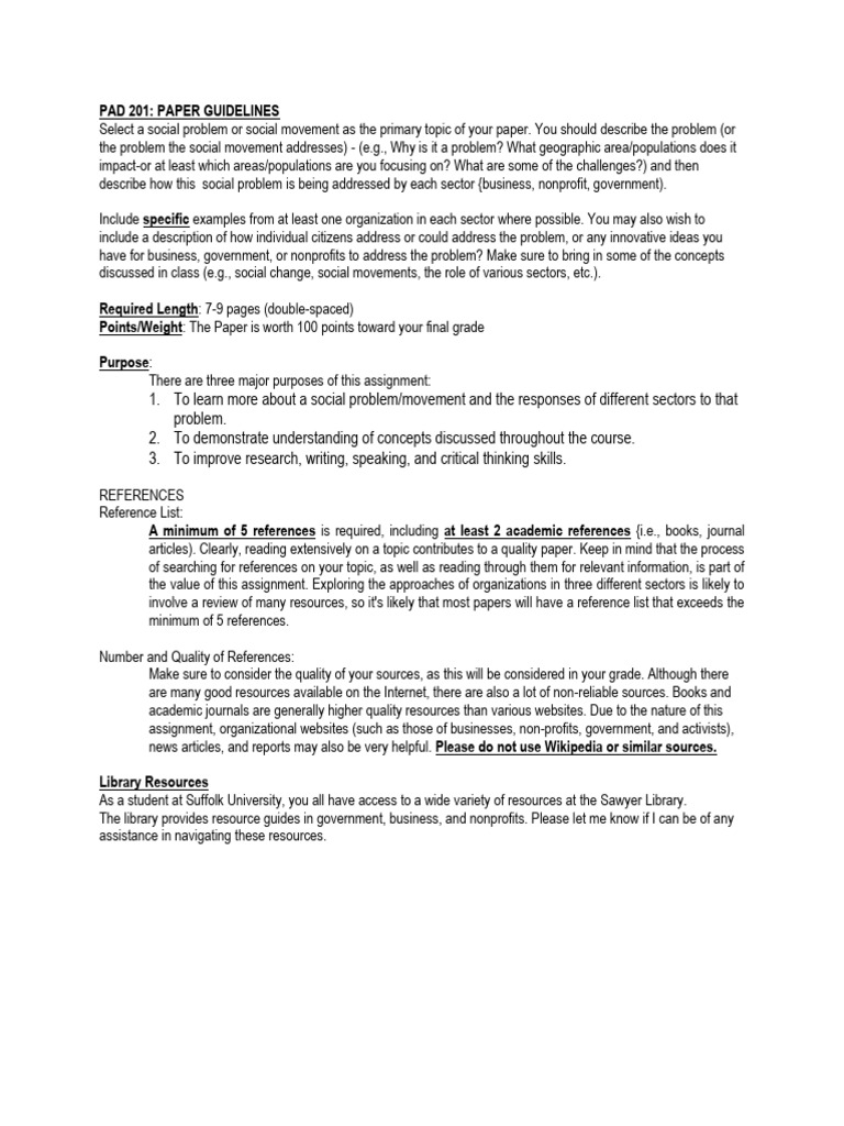 Final Paper Guidelines 1 | PDF | Apa Style | Social Movements