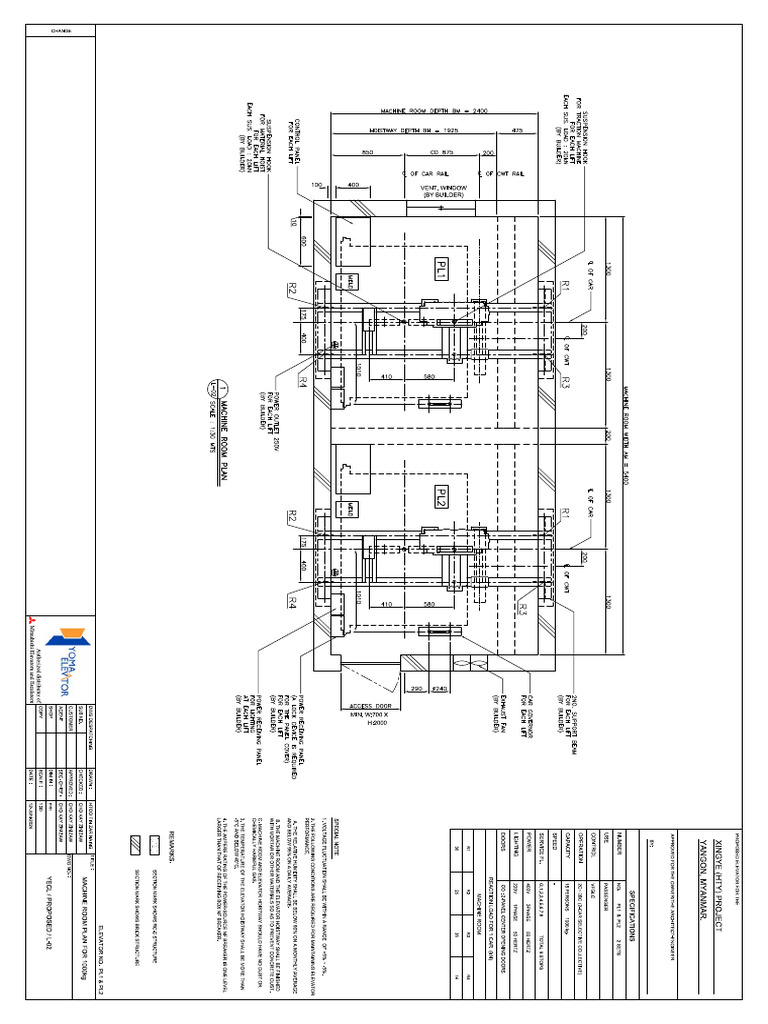 MACHINE ROOM PLAN FOR 1000kg | PDF