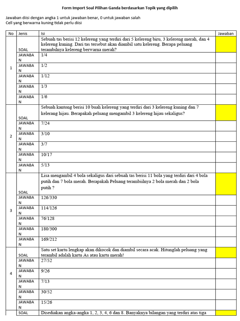 Soal Latihan Us MTK 2024 | PDF