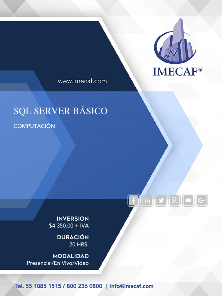 Curso de SQL Server Basico Cursos 127 | PDF | SQL | Servidor SQL de Microsoft