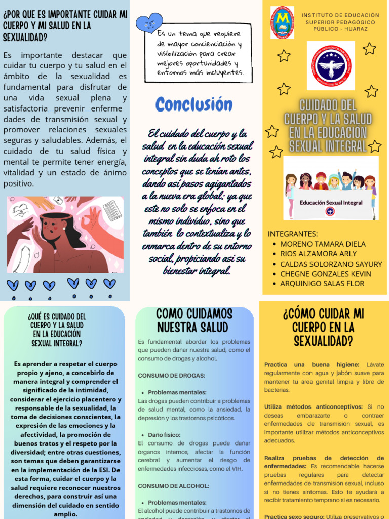 Triptico - Cuidado Del Cuerpo y La Salud 1 | PDF | Trastorno depresivo ...