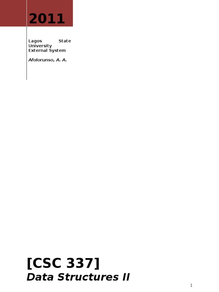 CSC 337 Lecture Notes | PDF | Data Structure | Time Complexity