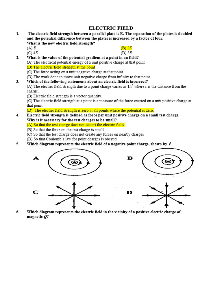 ELECTRIC FIELD | Download Free PDF | Electric Field | Electron