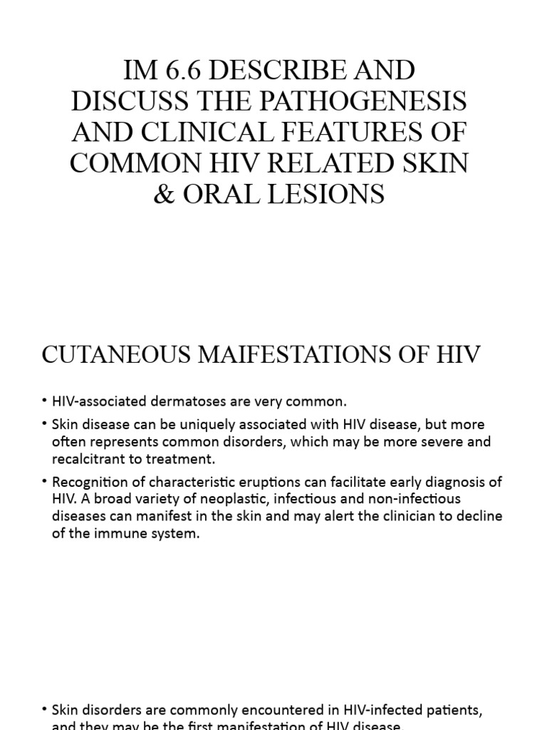 HIV-Related Skin & Oral Lesions Overview | PDF | Infection | Hiv
