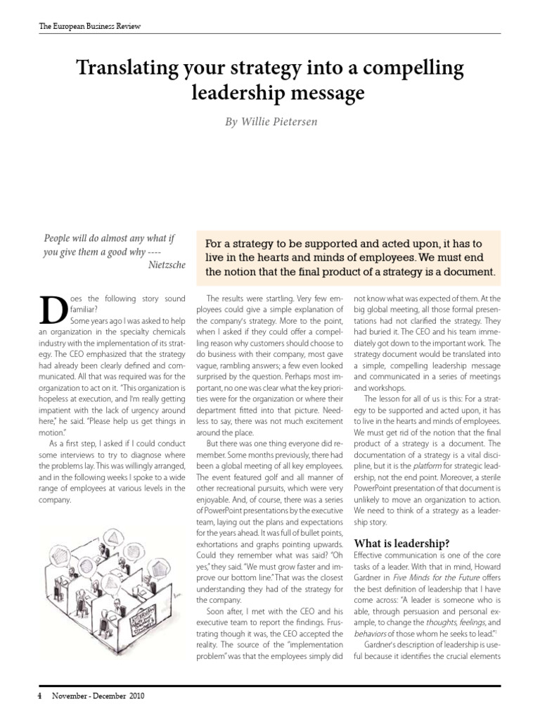 Translating Your Strategy Into A Compelling Leadership Message | PDF ...