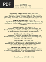 Medusa Restaurant Special Menu | PDF | Salad | Sauce