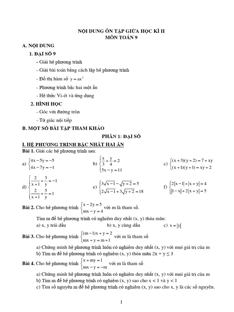 BÀI TẬP ÔN LUYỆN HK2 2 | PDF