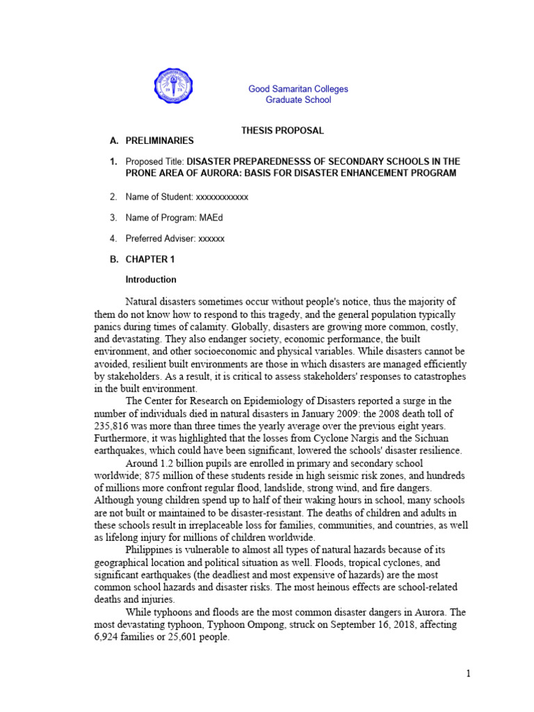 5.1 Santos Jennette SAMPLE THESIS PROPOSAL Sem2 For Critiquing | PDF ...